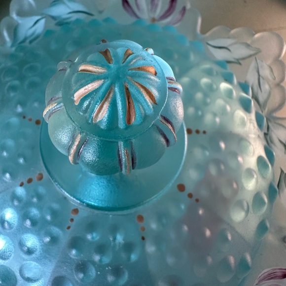 Art | Fenton Candy Dish Hand Painted Signed By Artist 95th Anniversary ...